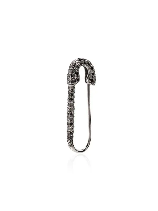 ANITA KO 18kt Gold Safety Pin Diamond Earring - Black