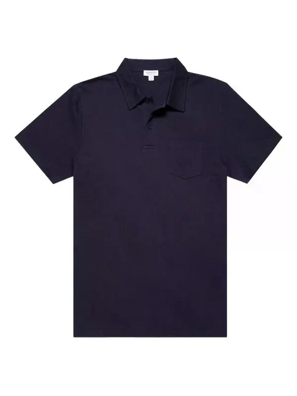 Sunspel Cotton Polo Shirt - Blue