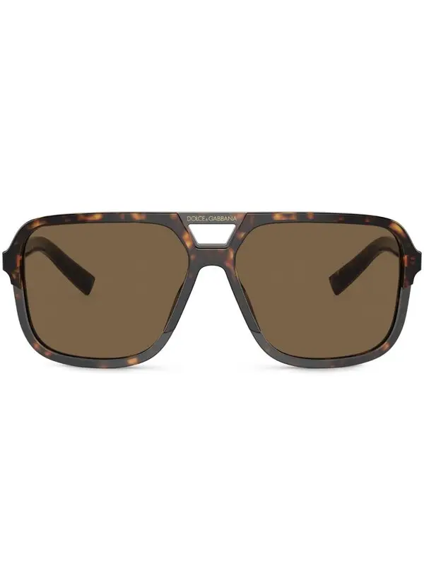 Dolce & Gabbana Tortoiseshell Aviator Sunglasses - Brown