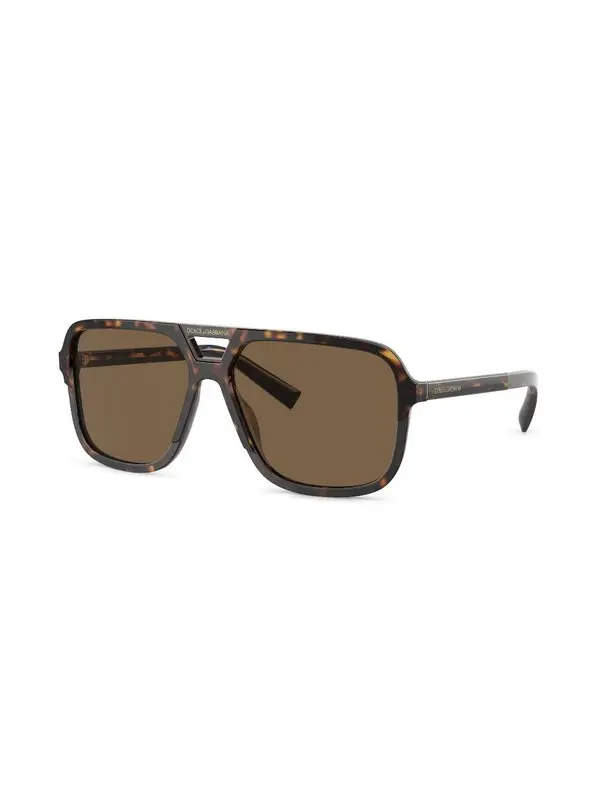 Dolce & Gabbana Tortoiseshell Aviator Sunglasses - Brown