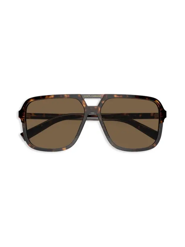 Dolce & Gabbana Tortoiseshell Aviator Sunglasses - Brown