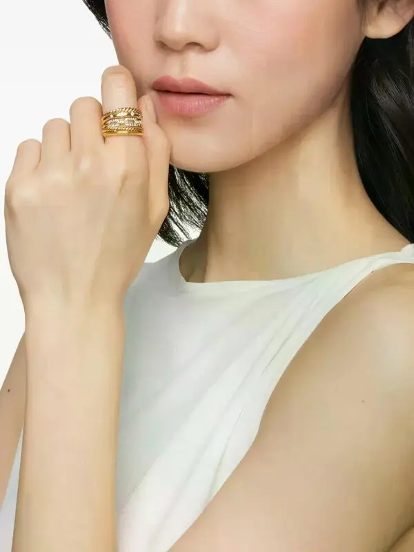 David Yurman 18kt Yellow Stax Diamond Ring - Gold