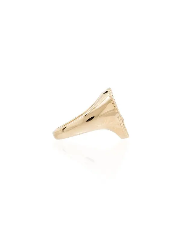 Yvonne Léon 9kt Yellow Heart Signet Ring With Diamond