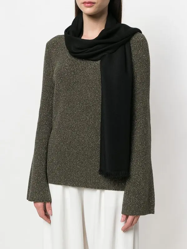 N.peal Pashmina Stole Scarf - Black