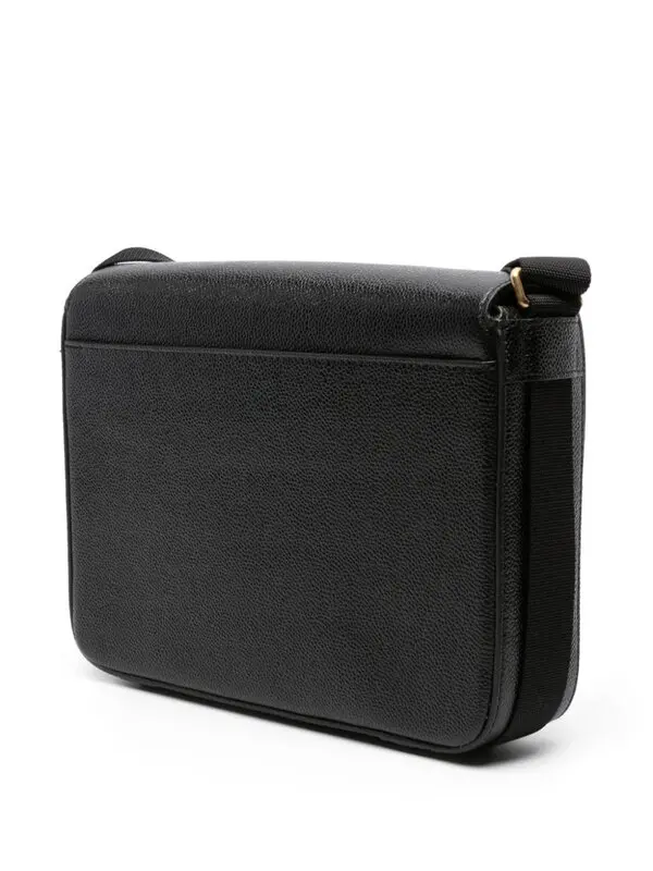 Thom Browne Pebble Grain Reporter Bag - Black