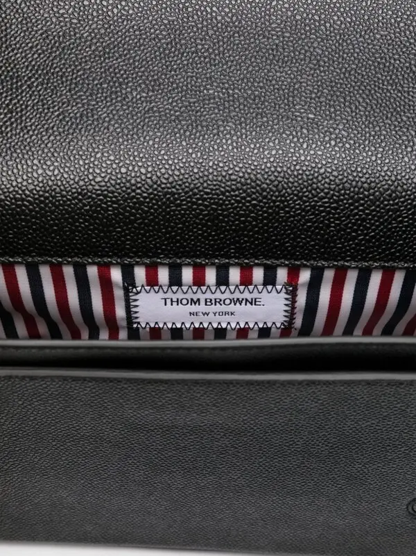 Thom Browne Pebble Grain Reporter Bag - Black
