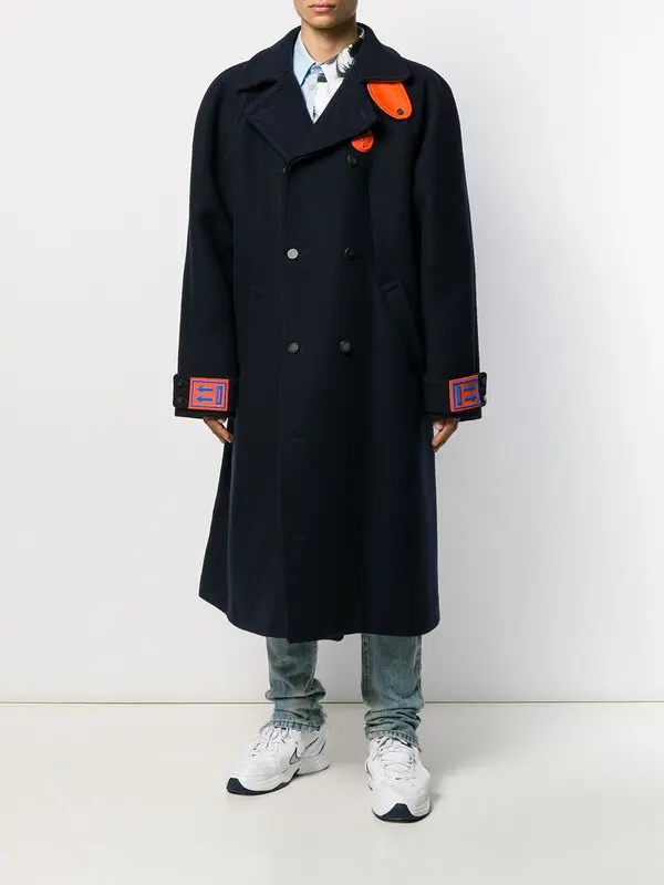 Off-White Double Breasted Midi Coat