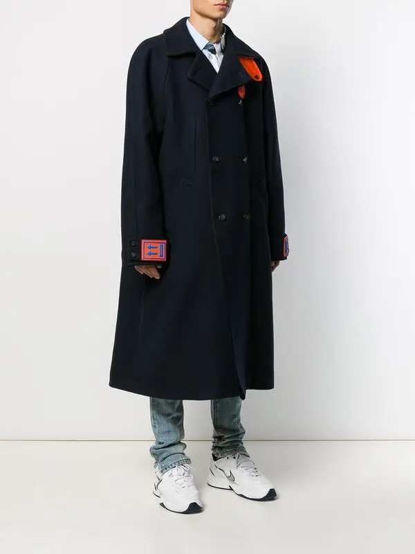 Off-White Double Breasted Midi Coat