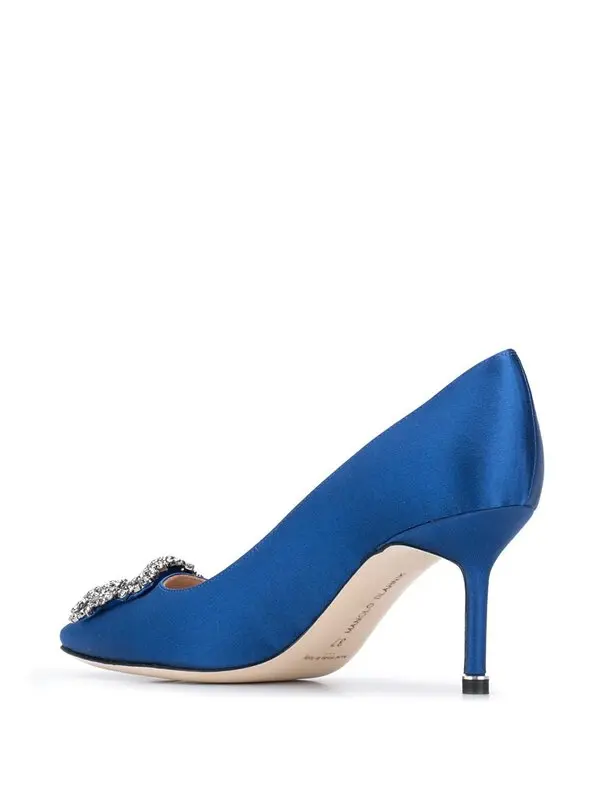Manolo Blahnik Hangisi 70mm Embellished Buckle Pumps - Blue