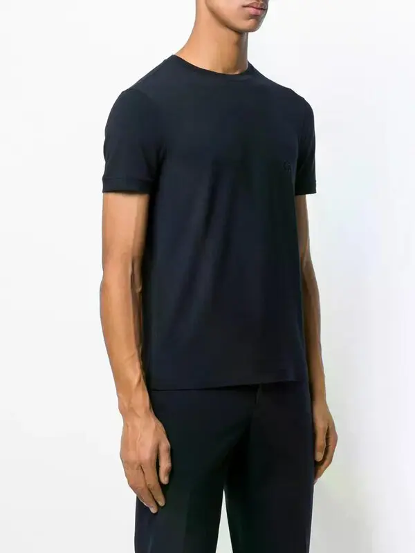 Giorgio Armani Embroidered Logo T-shirt - Blue