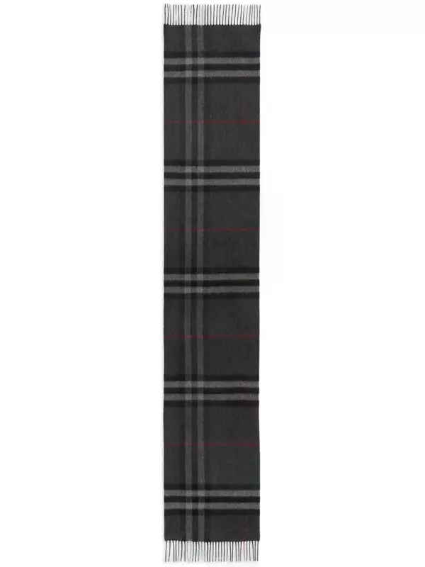 Burberry The Classic Check Cashmere Scarf - Grey