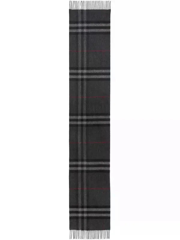 Burberry The Classic Check Cashmere Scarf - Grey
