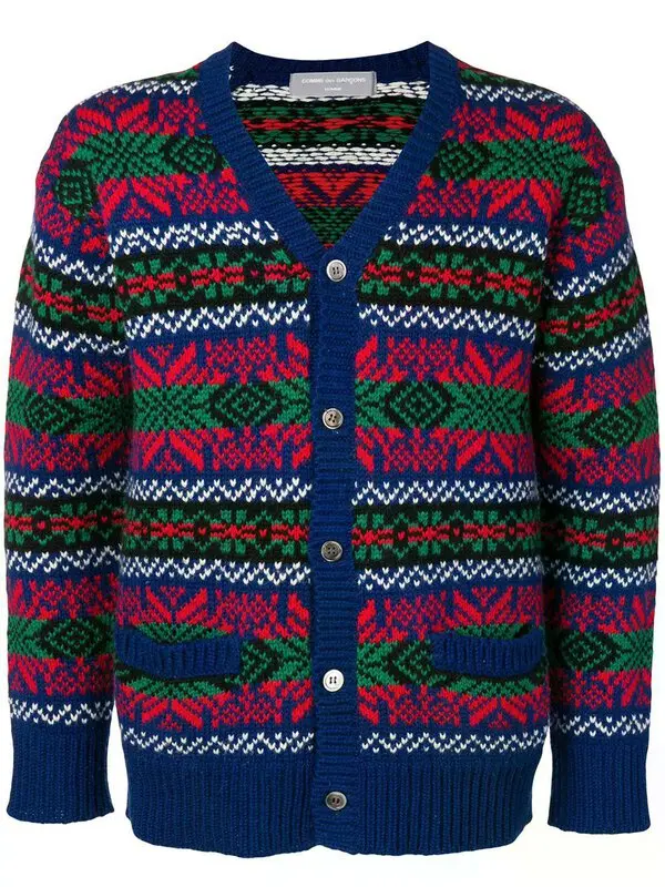Comme Des Garçons Intarsia Buttoned Cardigan