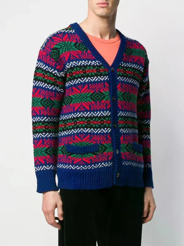 Comme Des Garçons Intarsia Buttoned Cardigan