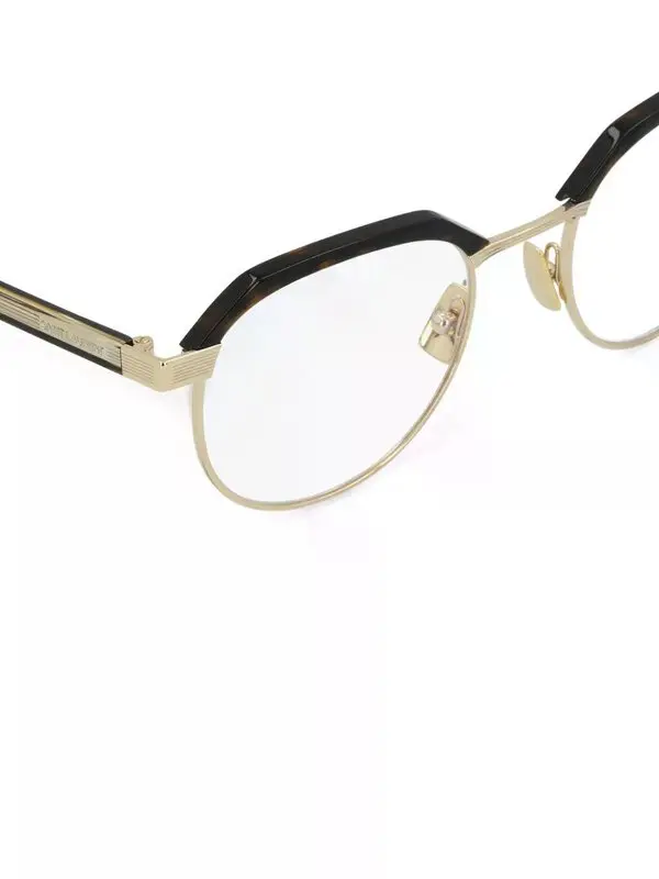 Saint Laurent Tortoiseshell Panel Glasses