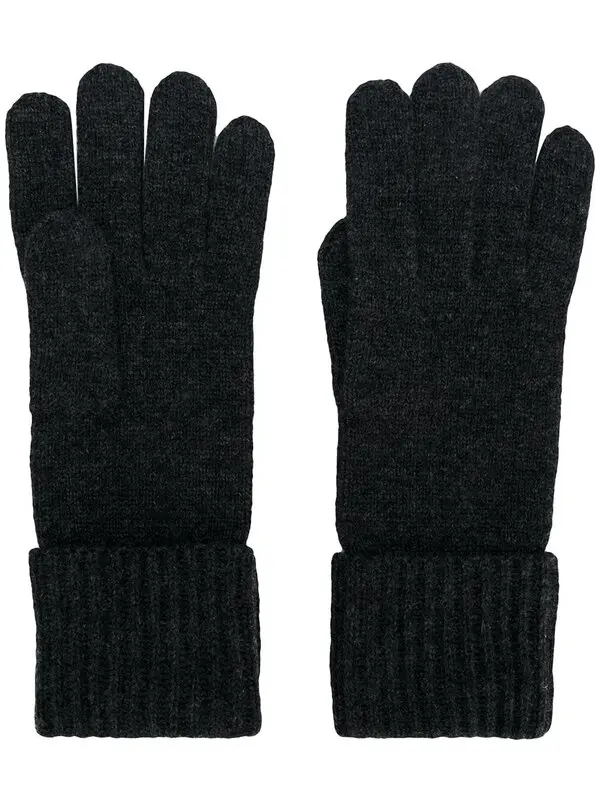 N.peal Cashmere Ribbed Gloves - Grey