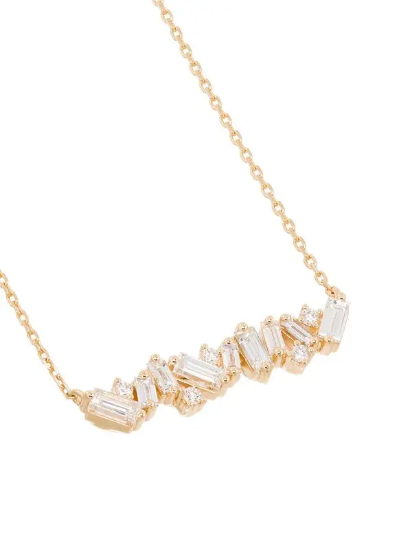 SUZANNE KALAN 18kt Yellow Sparkler Bar Diamond Necklace - Gold