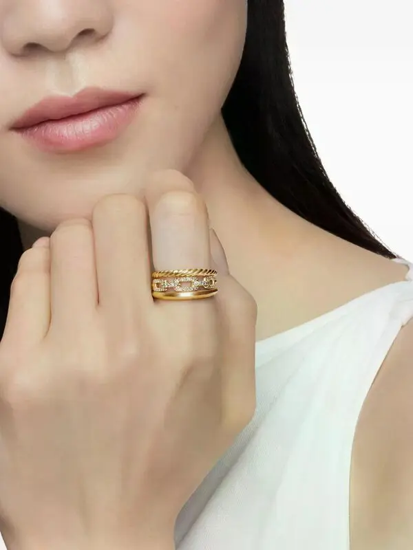 David Yurman 18kt Yellow Stax Diamond Ring - Gold
