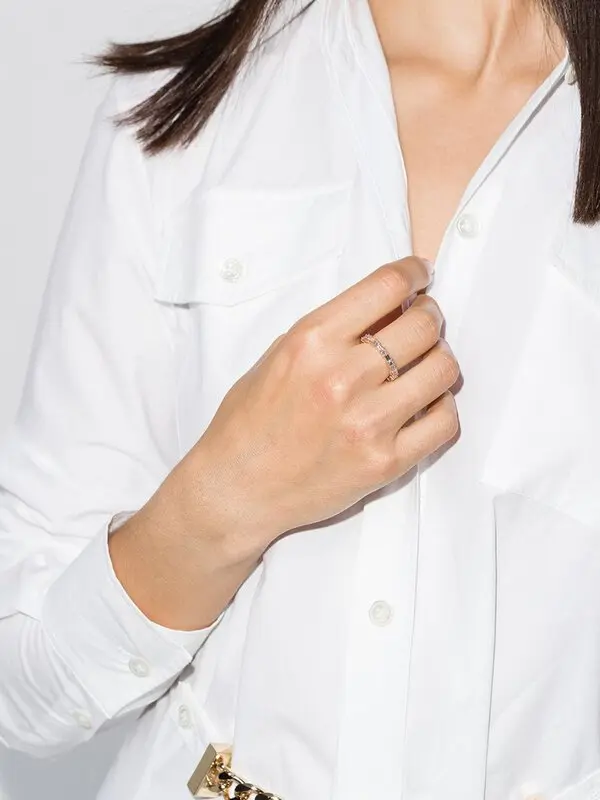 SUZANNE KALAN 18kt Rose Gold Baguette Diamond Ring