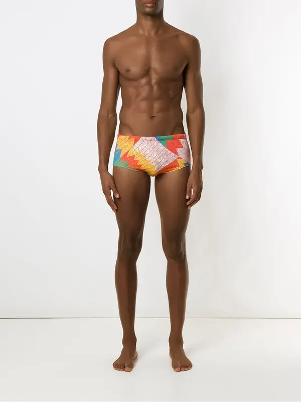 AMIR SLAMA Cocar Francês Print Trunks - Orange