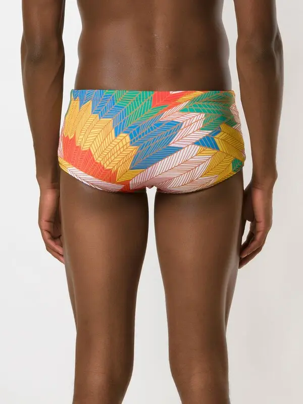 AMIR SLAMA Cocar Francês Print Trunks - Orange