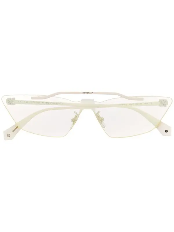 Off-White Metal Mask Geometric Frame Sunglasses - White