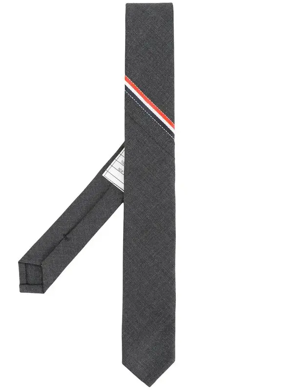 Thom Browne Rwb Stripe Wool Tie - Grey