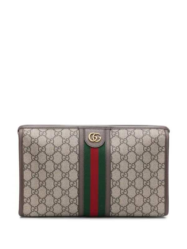 Gucci Ophidia Gg-canvas Wash Bag - Brown