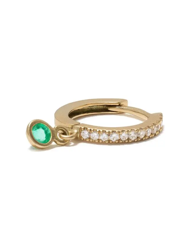 WE BY WHITEBIRD 18kt Yellow Diamond And Emerald Single Earring