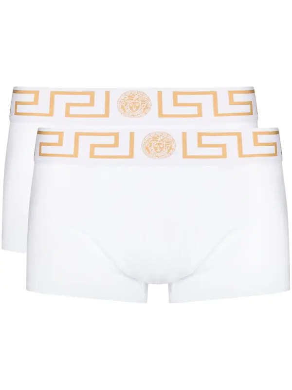 Versace Greca Border Boxer Briefs - White