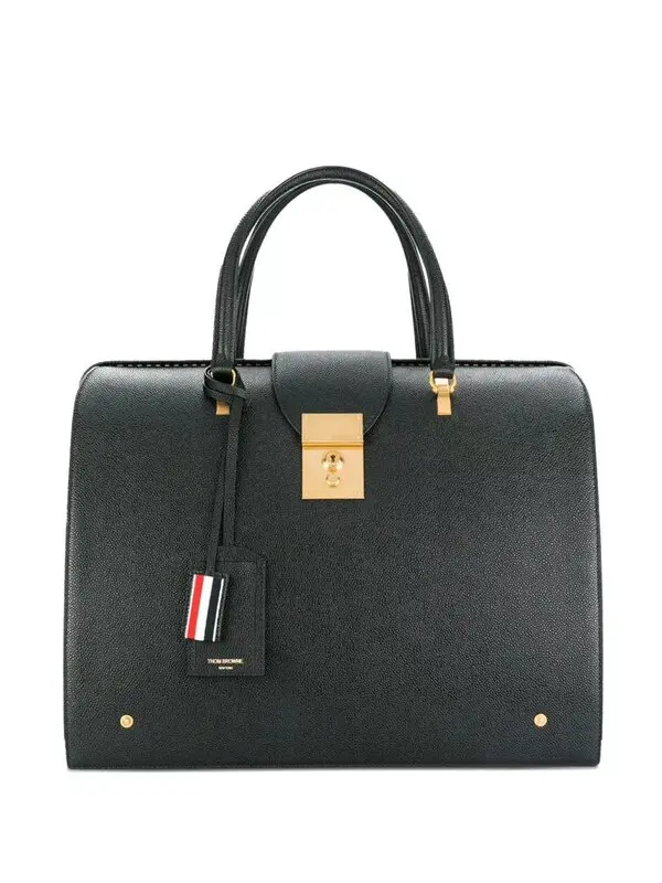 Thom Browne Mr. Thom Pebbled-leather Holdall - Black