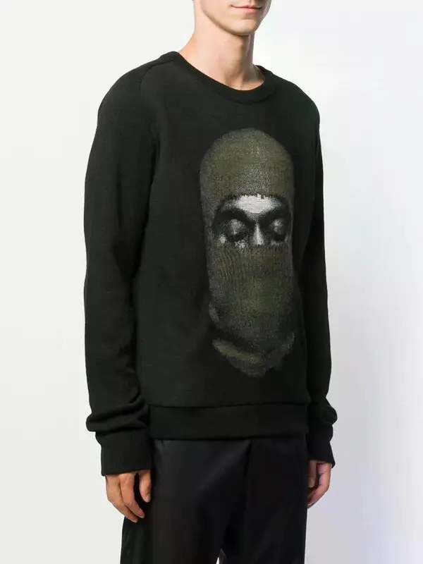 IH NOM UH NIT Balaclava Print Sweatshirt - Black