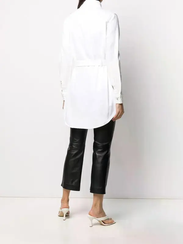 Off-White Two-toned Belted Shirt