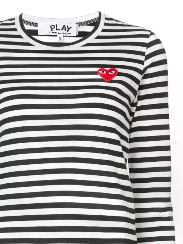 Play Comme Des Garcon Striped Long Sleeve T-shirt - Black