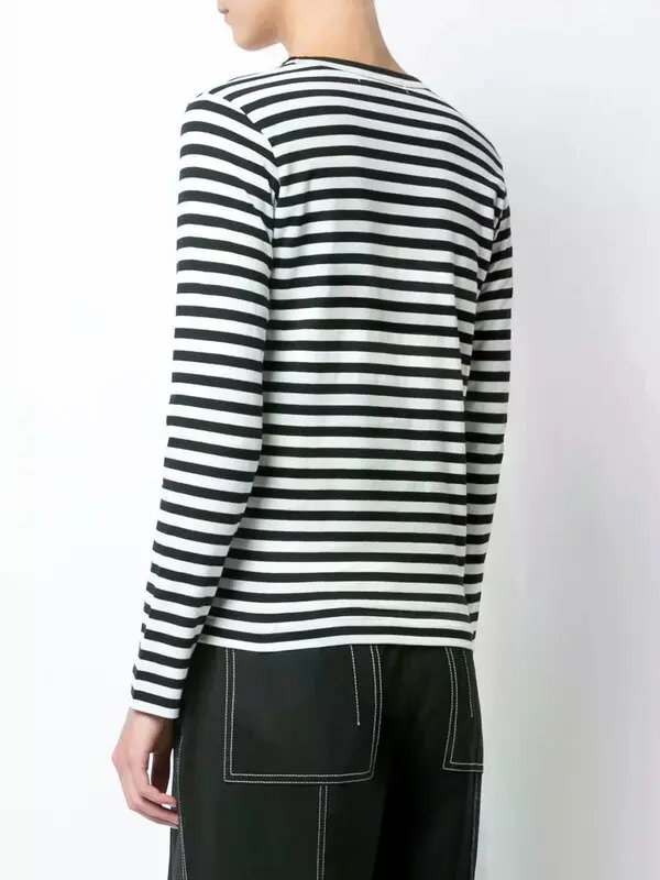 Play Comme Des Garcon Striped Long Sleeve T-shirt - Black