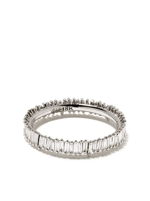 SUZANNE KALAN 18kt Mini Classic Fireworks Diamond Eternity Ring - Silver