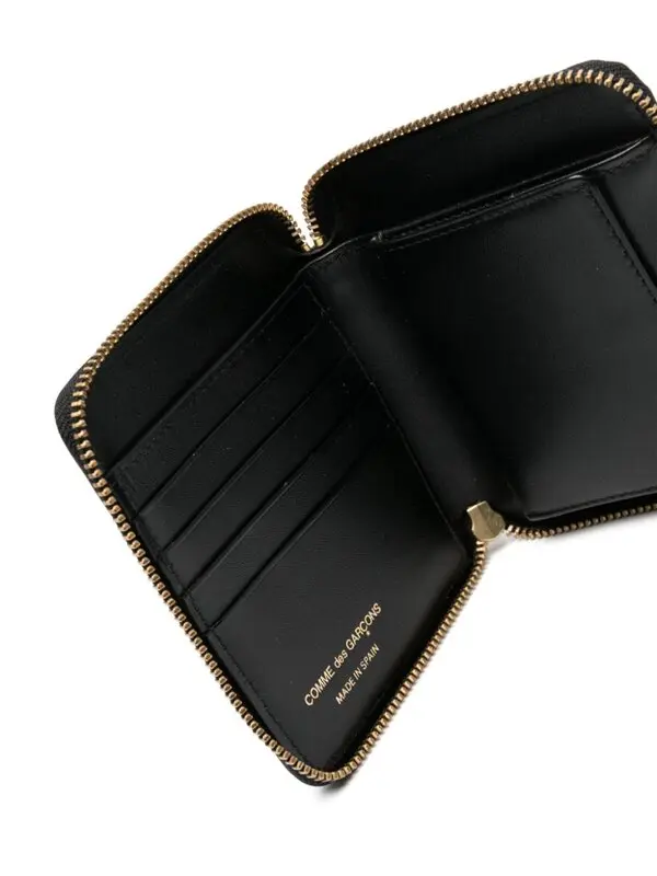 Comme Des Garçons Polka Dot-print Leather Wallet - Black