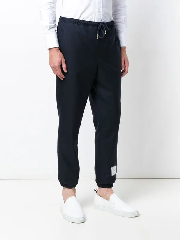 Thom Browne Drawstring-waist Wool Track Pants - Blue