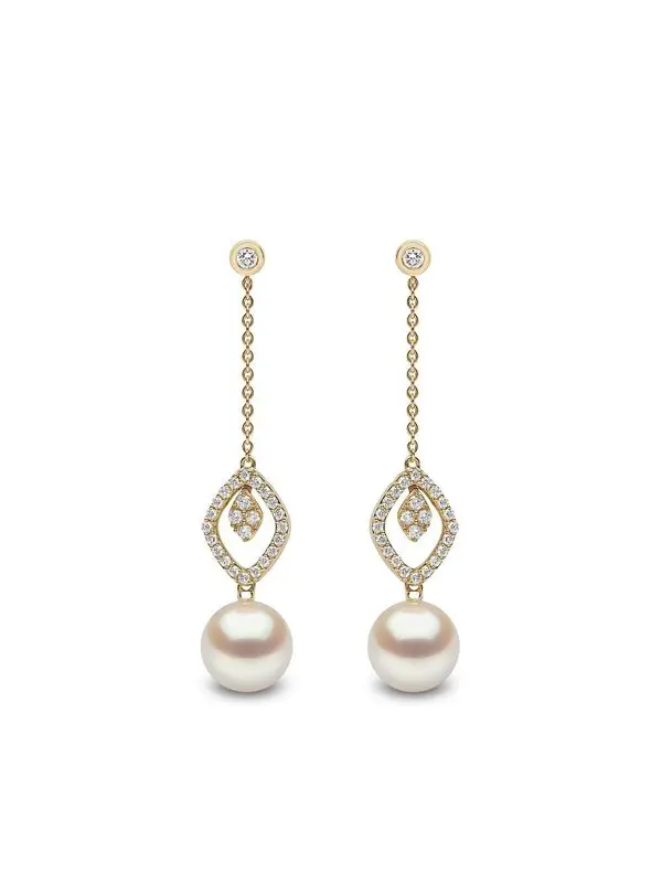 Yoko London 18kt Yellow Freshwater Pearl And Diamond Earrings - Gold