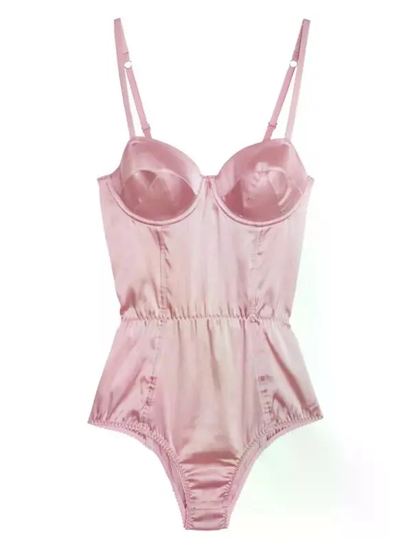 FLEUR DU MAL Satin Bullet Bodysuit - Pink