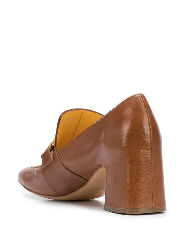 MADISON MAISON Perla Block Heel Loafers - Brown