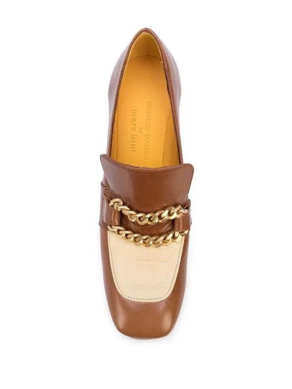 MADISON MAISON Perla Block Heel Loafers - Brown