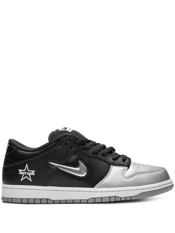 Nike X Supreme Sb Dunk Low Jewel Sneakers - Silver