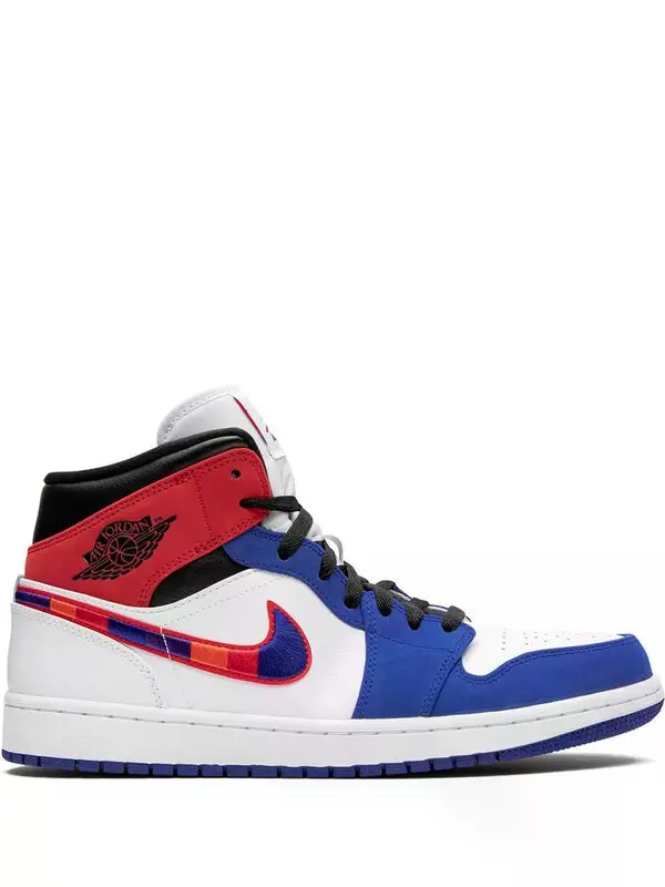 JORDAN 1 Mid Multicolor Swoosh Sneakers