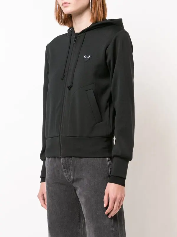 Play Comme Des Garcon Drawstring Zip Hoodie