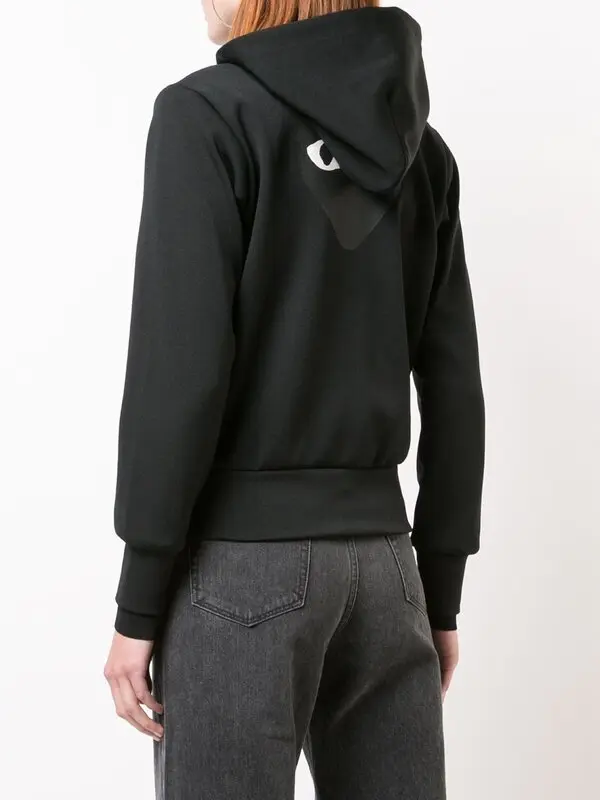 Play Comme Des Garcon Drawstring Zip Hoodie