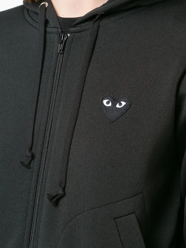 Play Comme Des Garcon Drawstring Zip Hoodie