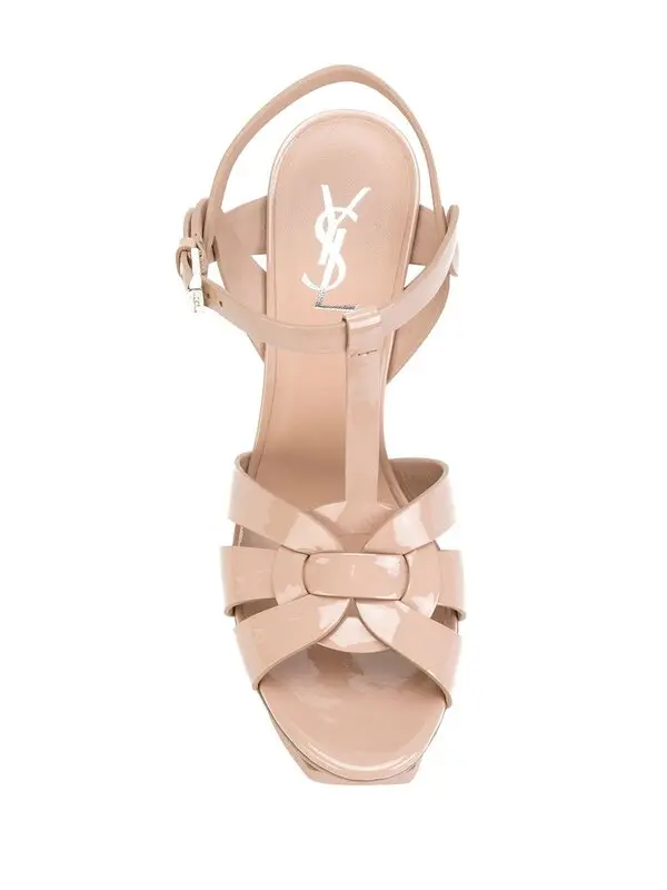 Saint Laurent Tribute Platform Sandals - Neutrals