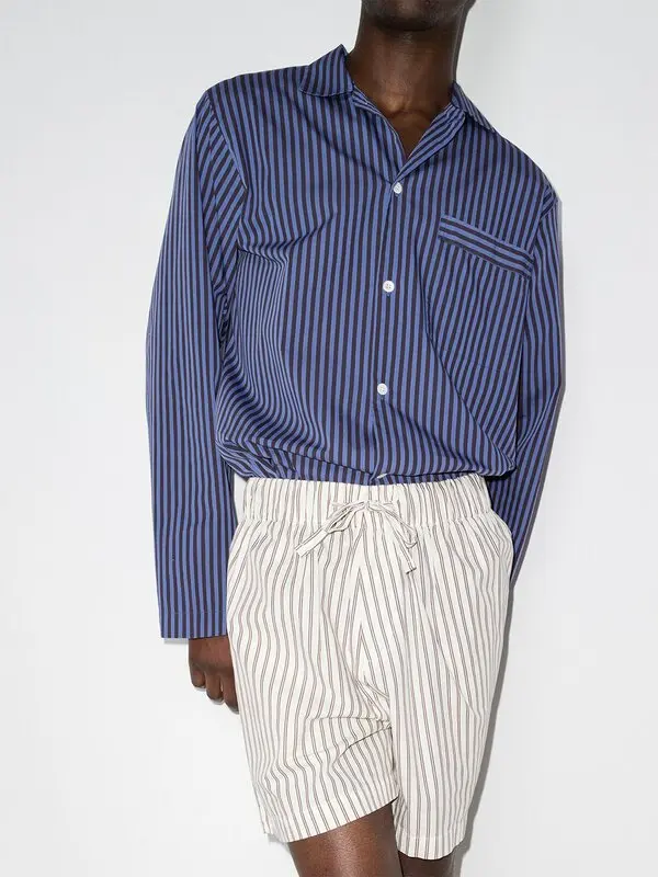 TEKLA Organic Cotton Pajama Shirt - Blue