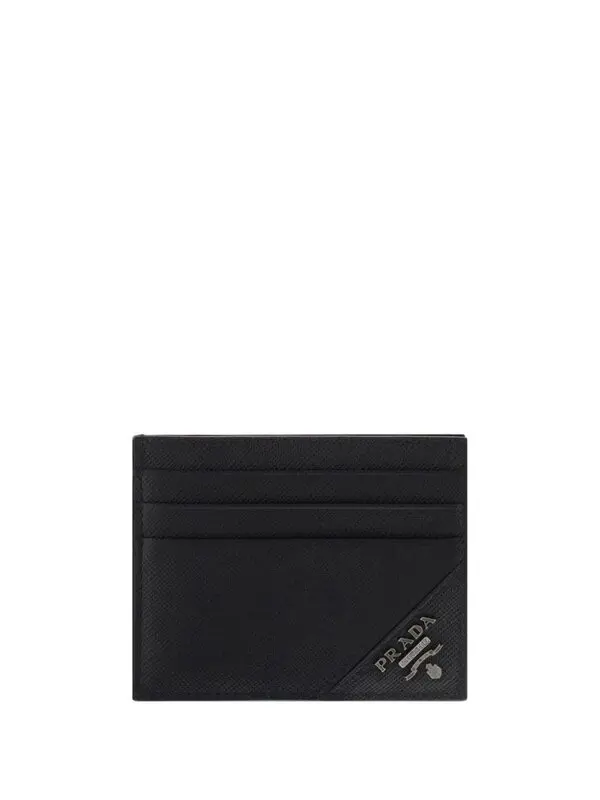 Prada Saffiano Leather Card Holder - Black